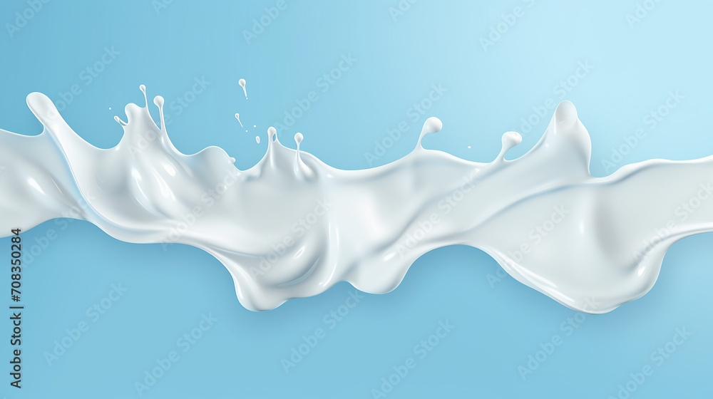 milk splash seamless pattern. 3d realistic yogurt wave border on ...