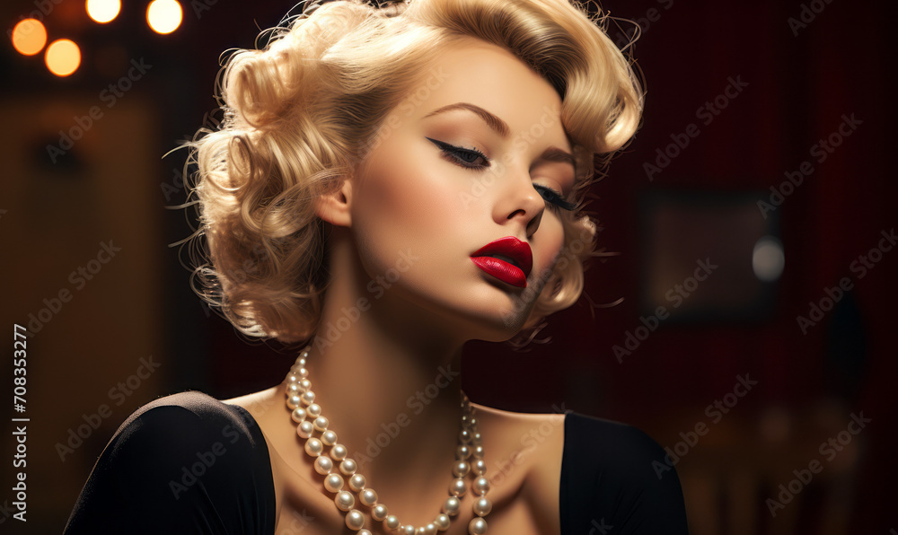 Retro-Inspired Elegance: Classic Hollywood Glamour with a Blonde Pin-Up ...