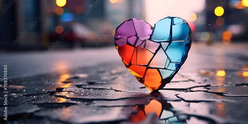 Broken Love Concept Cracked Heart A Picture That Symbolically Depicts