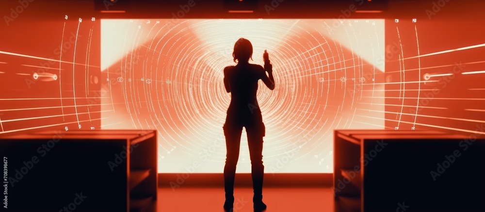 Process of shooting target at the shooting rifle range, women ...