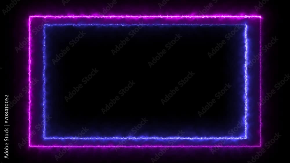 Animated neon glow frame background Colorful laser displays 4K borders ...