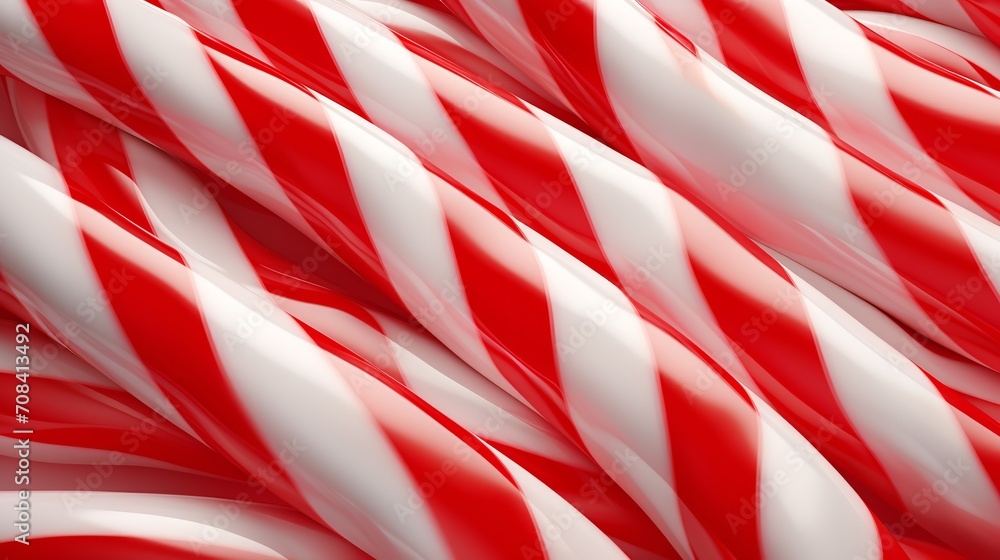 Candy cane backdrop with red and white stripes, top view, seamless ...