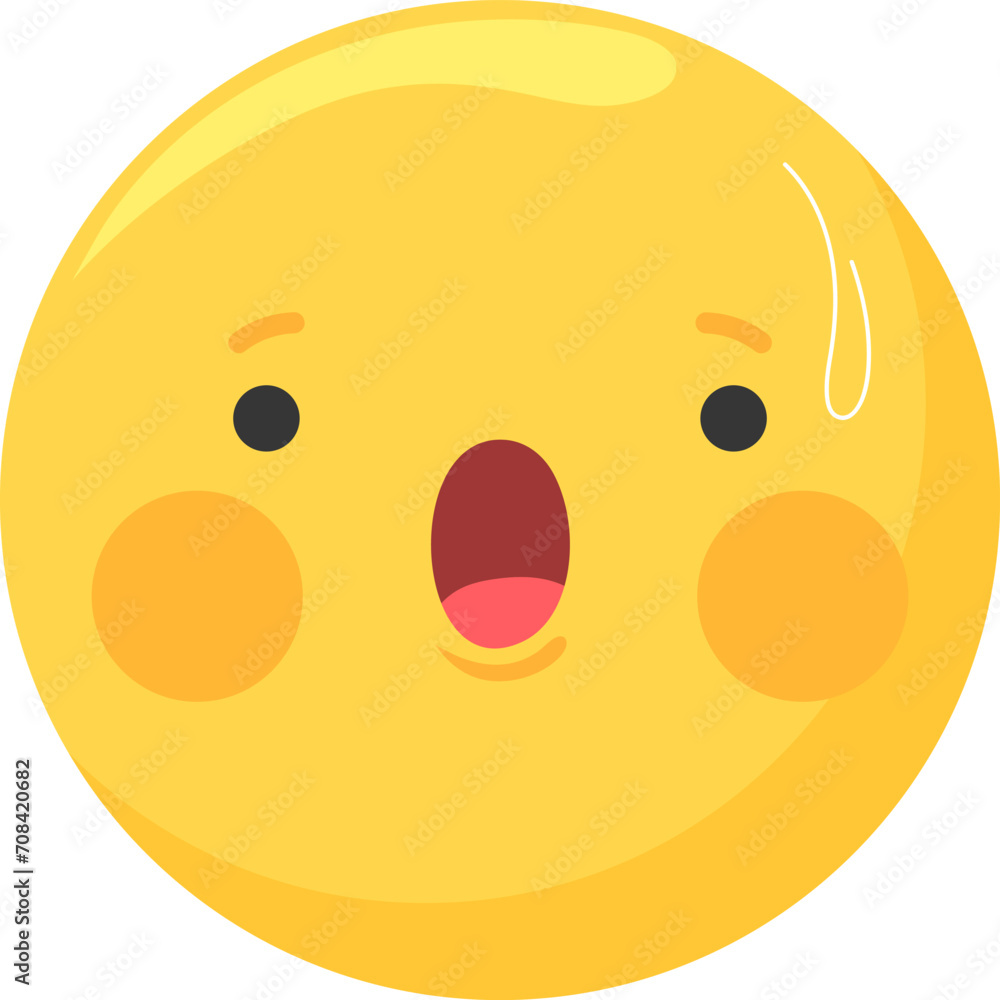 Surprised yellow face emoji with wide eyes and open mouth. Expressive ...