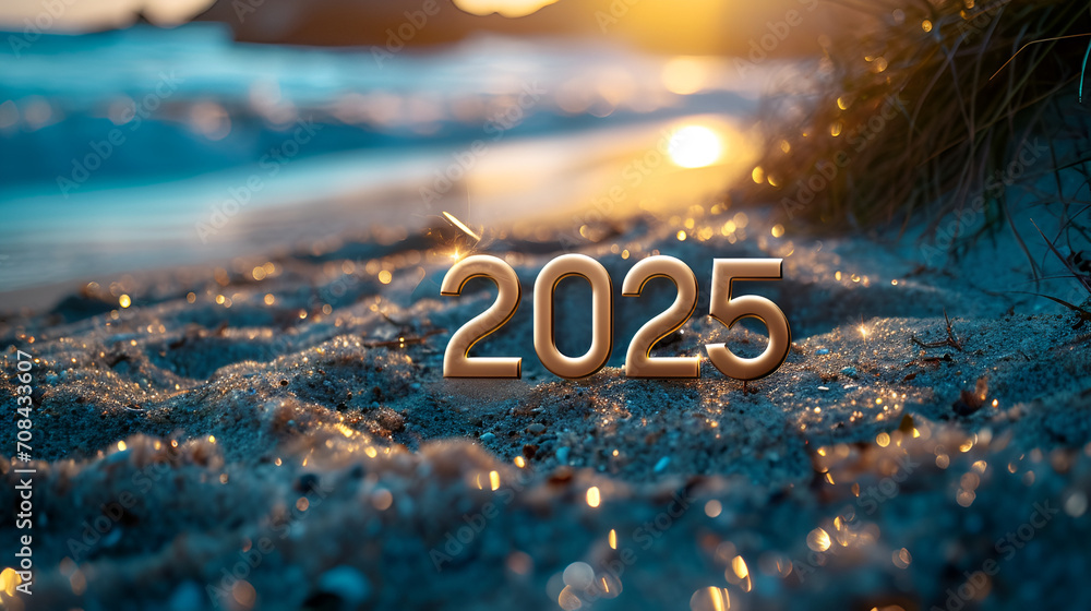 2025, Happy new year concept, Focus On "2025" write within with bold ...