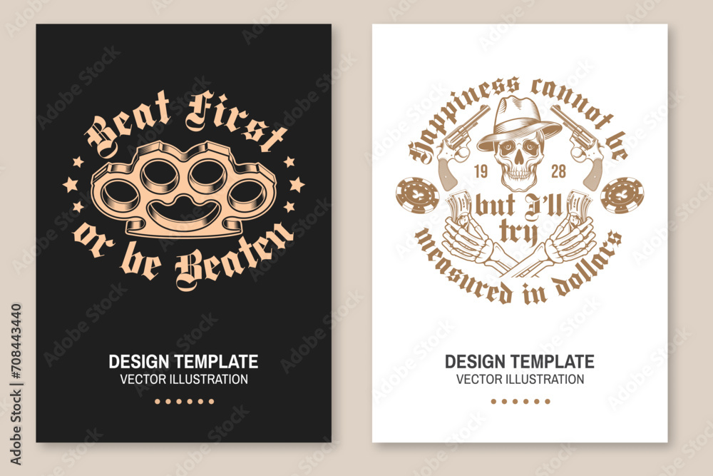 Classic gangster banner, poster design. Vector illustration. Vintage ...