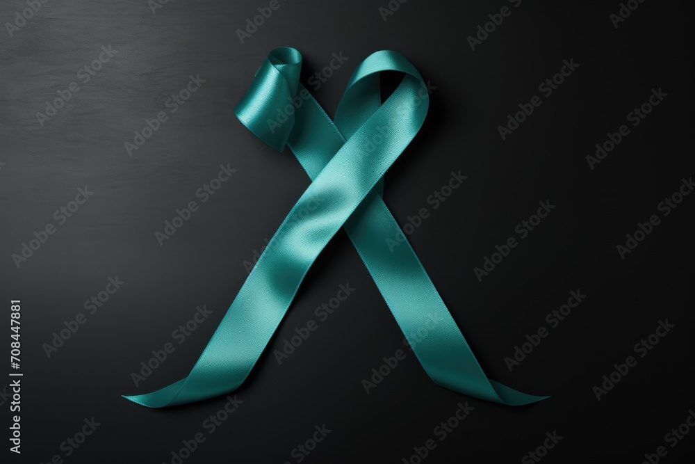 Teal awareness ribbon Ovarian Cancer, cervical cancer, Obsessive ...