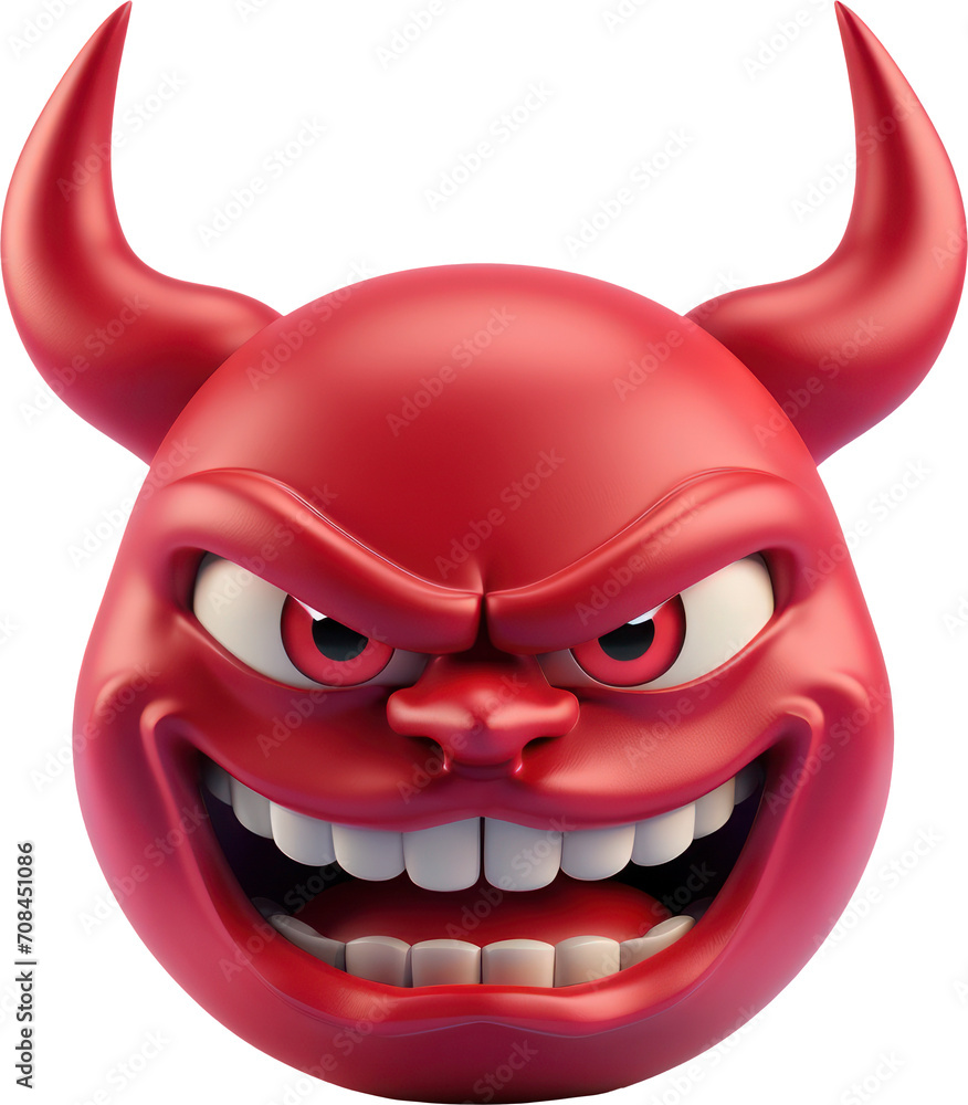 Devil Emoji transparent background PNG clipart Stock Illustration ...