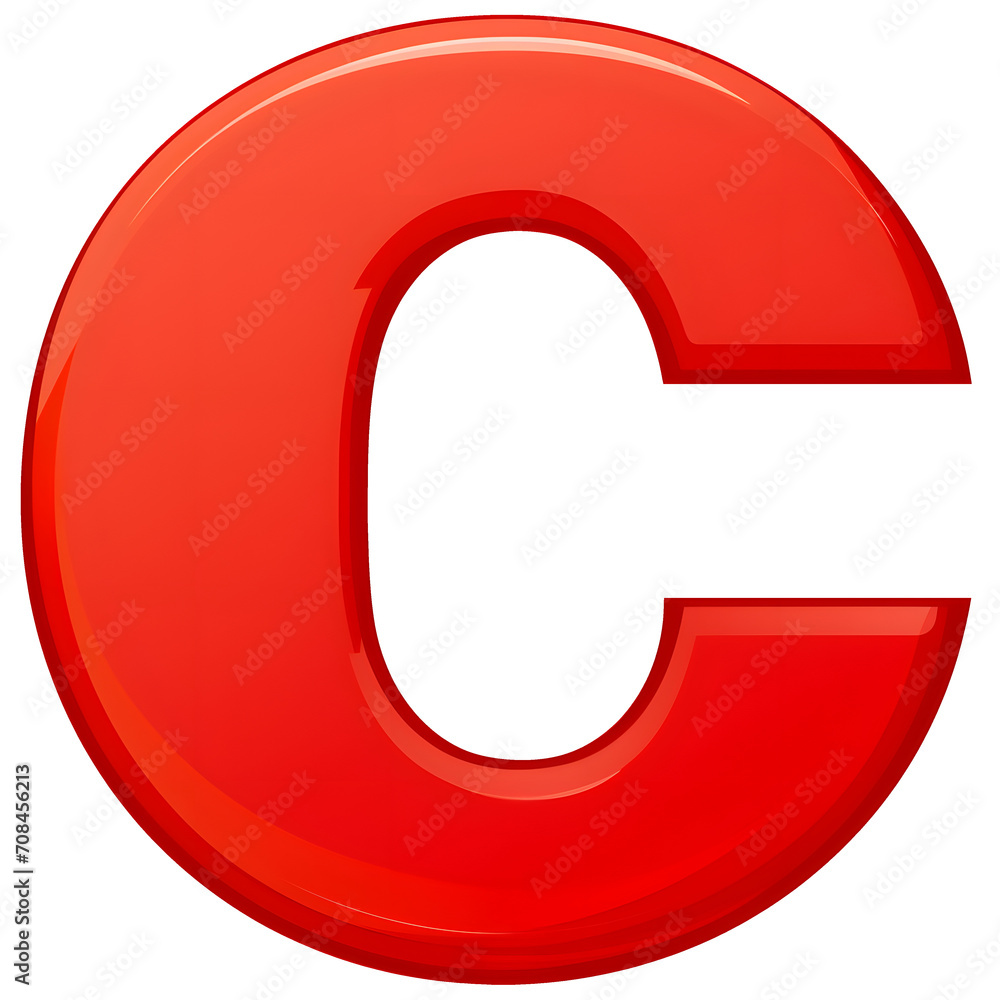 The letter C in red, letter clipart, character clipart, alphabet ...