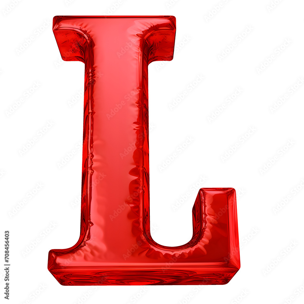 The letter L in red, letter clipart, character clipart, alphabet ...
