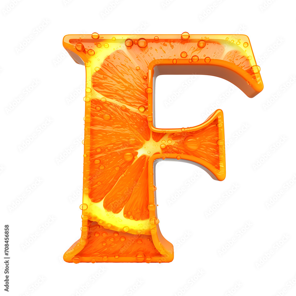 The letter F in orange, letter clipart, character clipart, alphabet ...