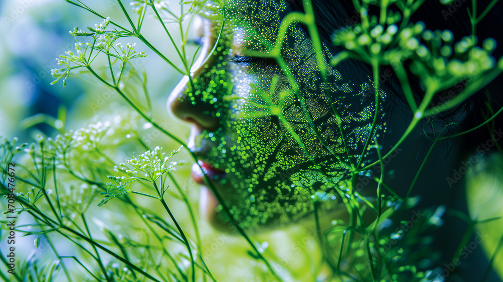 Woman Celebrating Connection to Nature. Rejuvenating Energy ...