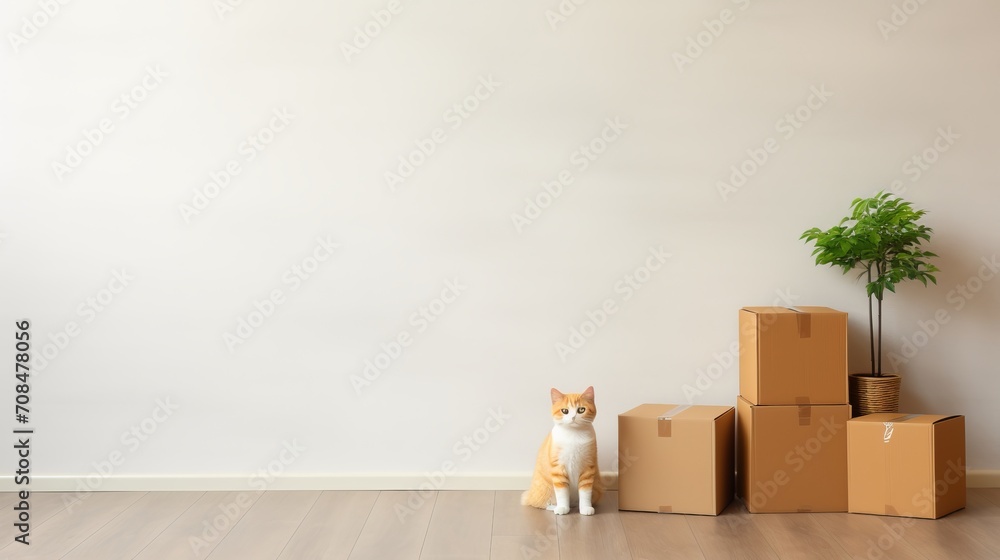 Moving to new home with donation conceptstack of cardboard boxes and ...