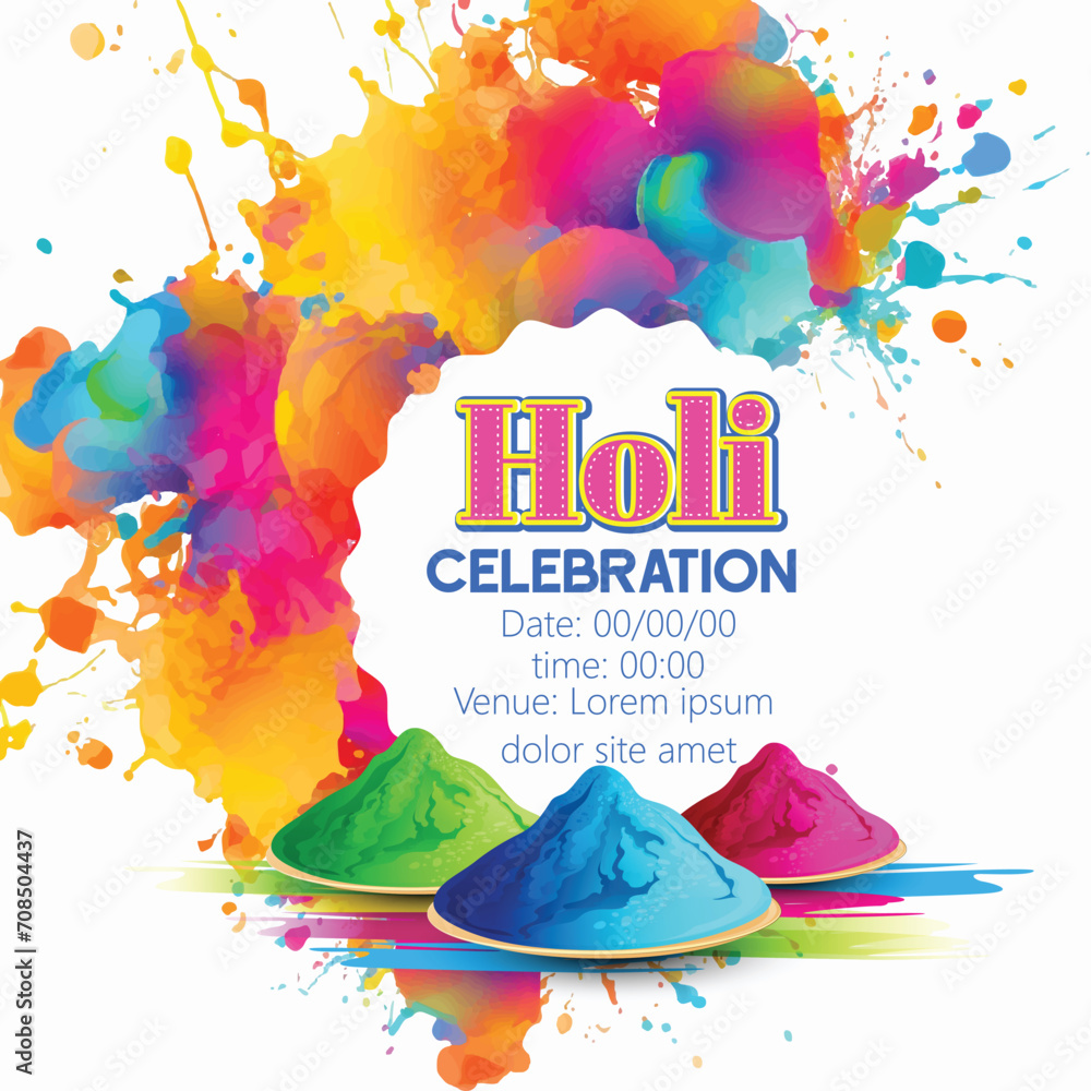 Holi creative banner for festival fun and colorful Gulal with Colors ...