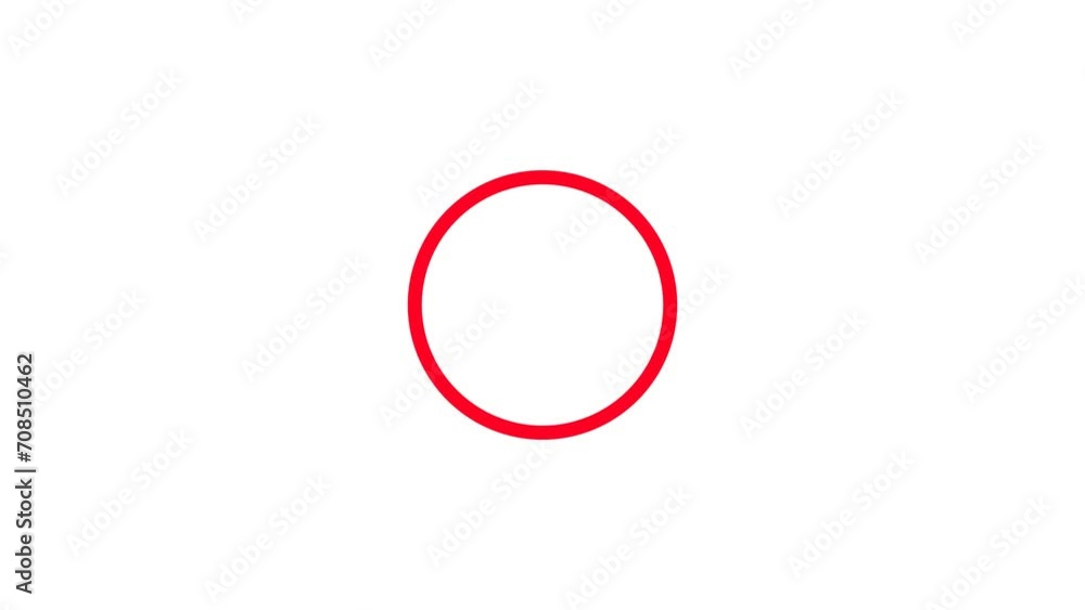 Warning Icon Animation. White exclamation mark (mark) on red Line ...
