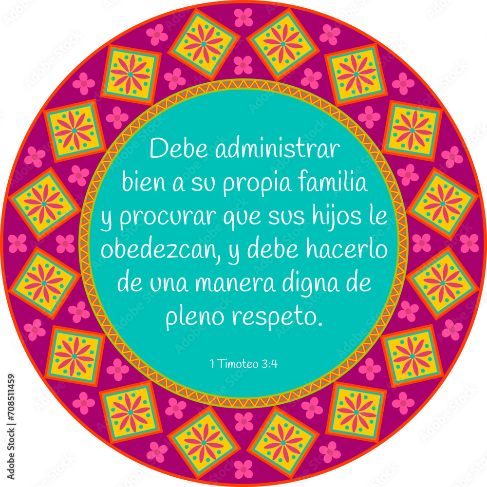 1 Timothy(Timoteo) 3:4 "He must manage his own family" Bible verse In ...