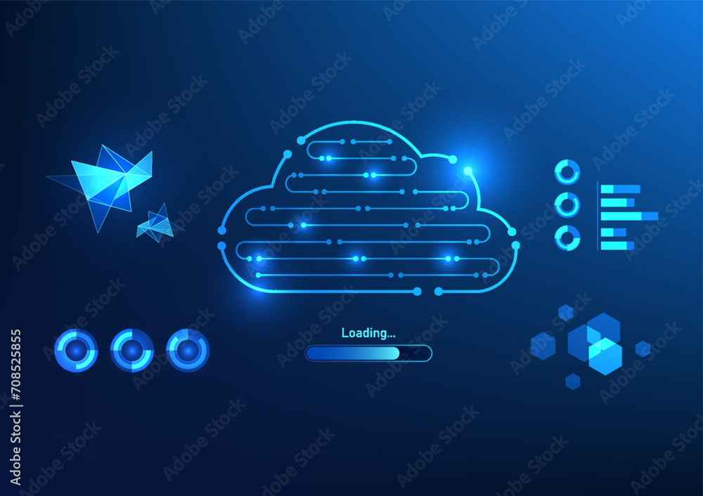 Cloud technology background that is a technology circuit Equipped with ...