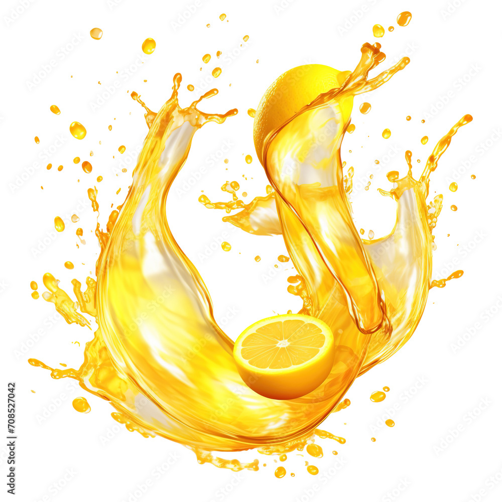 Capturing the dynamic essence of lemon juice splashes against a ...