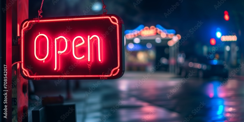 Bright electric neon Open red sign Stock Illustration | Adobe Stock