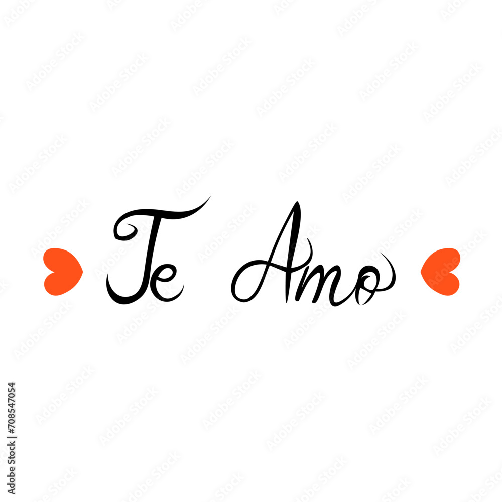 Te amo lettering calligraphy. Vector illustration. Stock Vector | Adobe ...