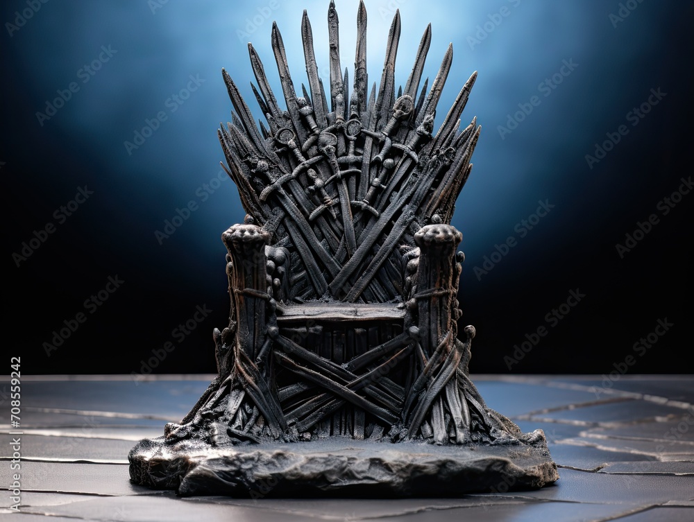 3d printed black iron throne dnd figurine. Gaming asset Stock ...
