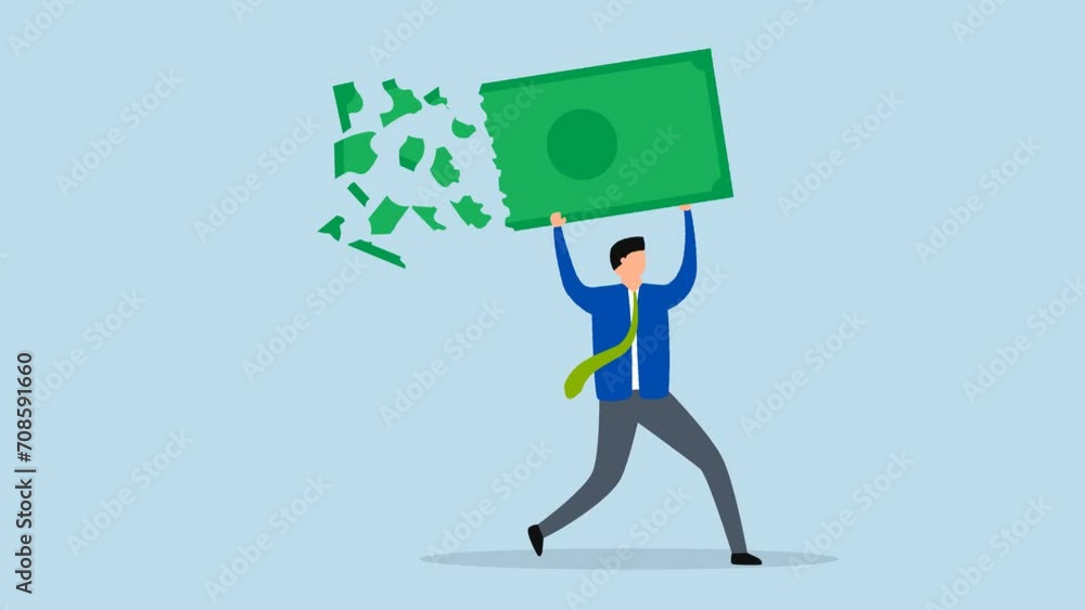 Vidéo Stock Lose money investment in financial crisis, 4k animation of ...