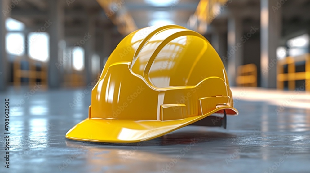 Experience a realistic 3D rendering of a hard hat mockup, perfect for ...