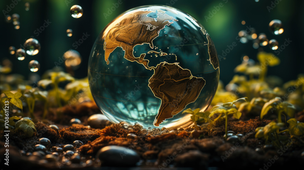 Transparent Earth Globe in the Water - Ethereal Environmental ...