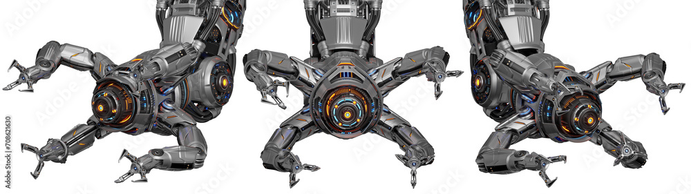 Robotic arm or advanced mechanical hand computing different movements ...