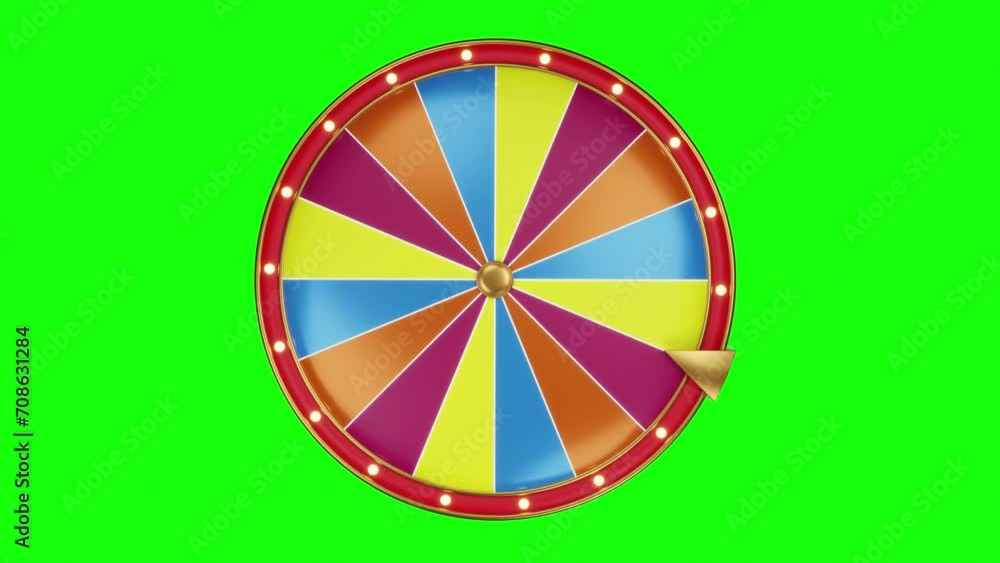 Wheel of Fortune on Green screen background. 4k video, Random Roulette ...