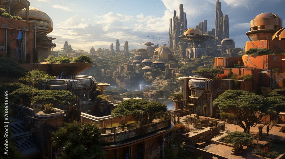 old wakanda black panther city, old high tech african city, desert ...
