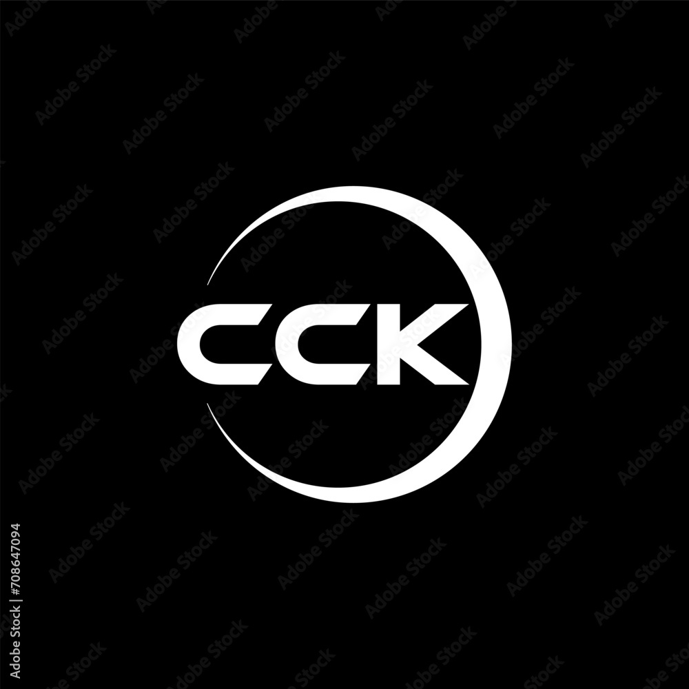 CCK letter logo design with black background in illustrator, cube logo ...