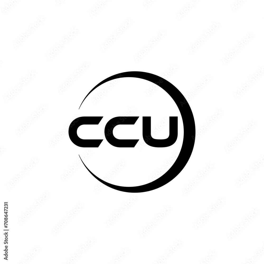 CCU letter logo design with white background in illustrator, cube logo ...