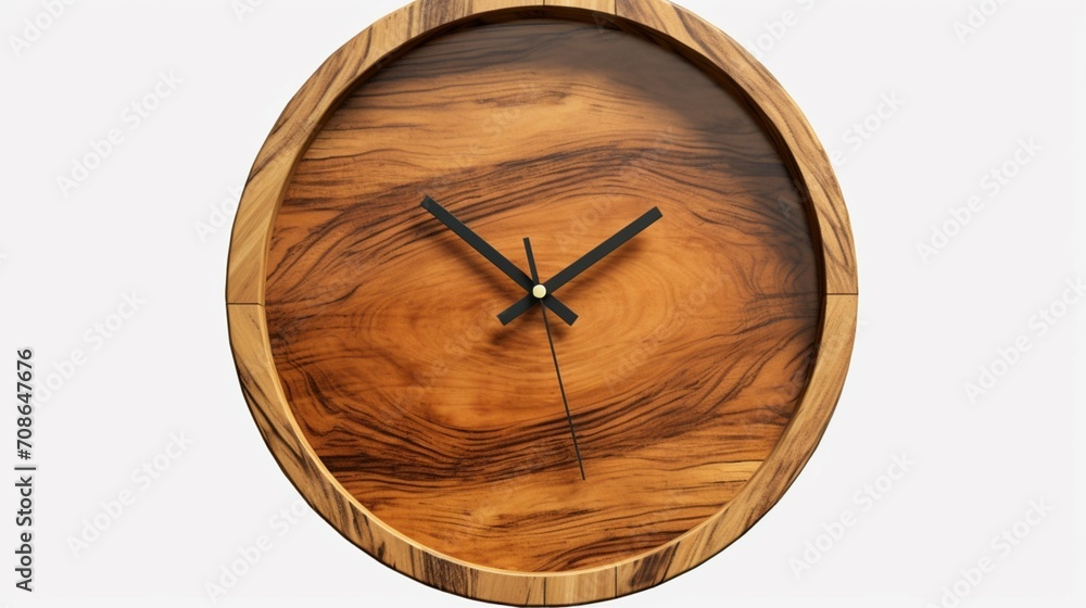 wooden clock isolated on transparent background Ai Generative Stock ...