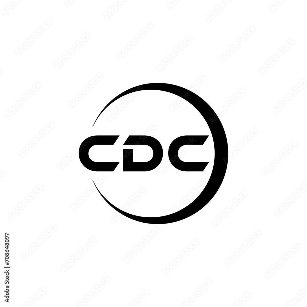 CDC letter logo design with white background in illustrator, cube logo ...