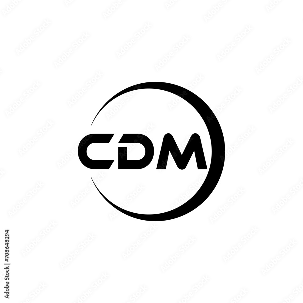 CDM letter logo design with white background in illustrator, cube logo ...