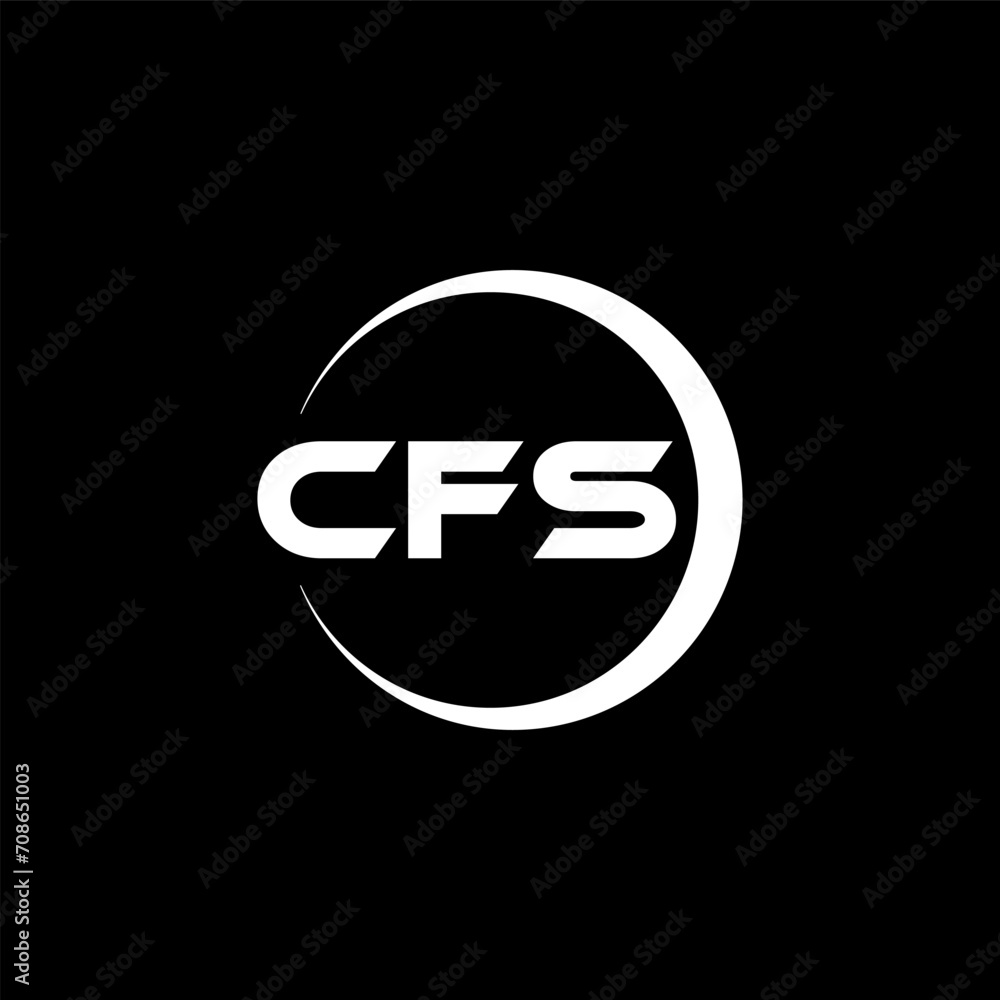 CFS letter logo design with black background in illustrator, cube logo ...