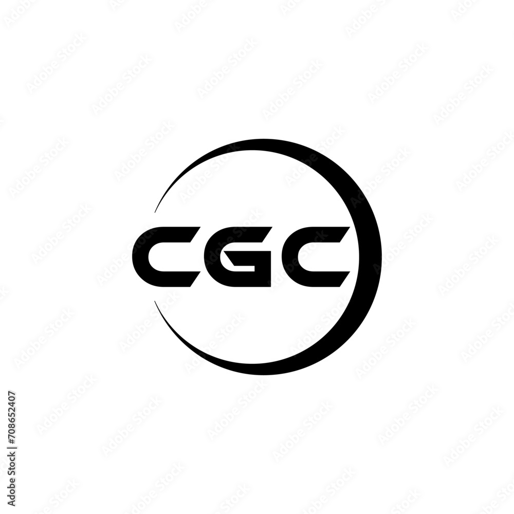 CGC letter logo design with white background in illustrator, cube logo ...