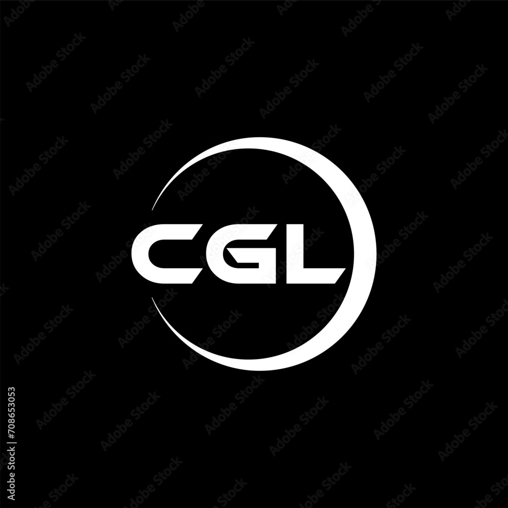 CGL letter logo design with black background in illustrator, cube logo ...