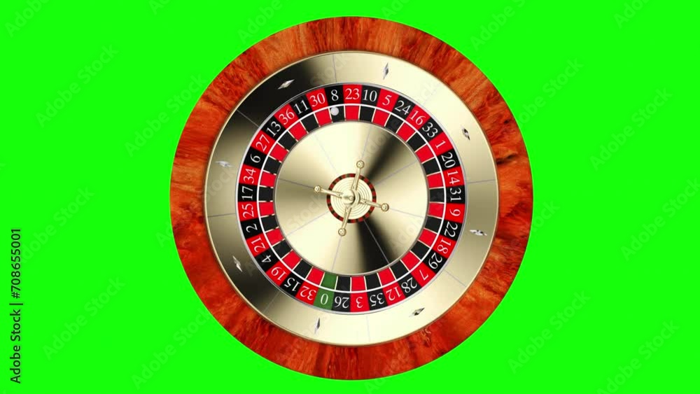 Random Roulette wheel on green screen. Roulette wheel Moving on green ...