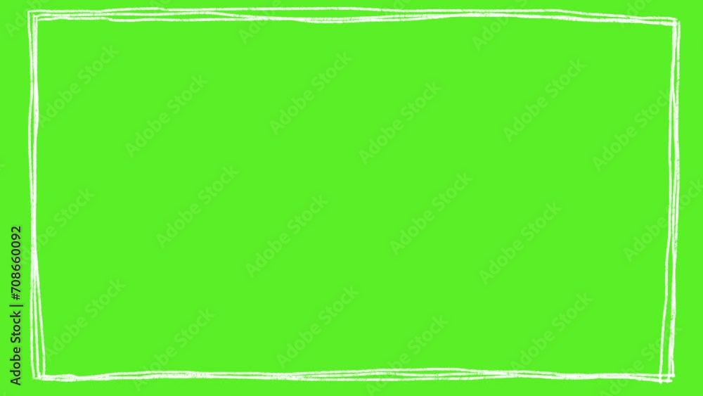 4K and square Hand-drawn doodle frames scribble animation on Green ...
