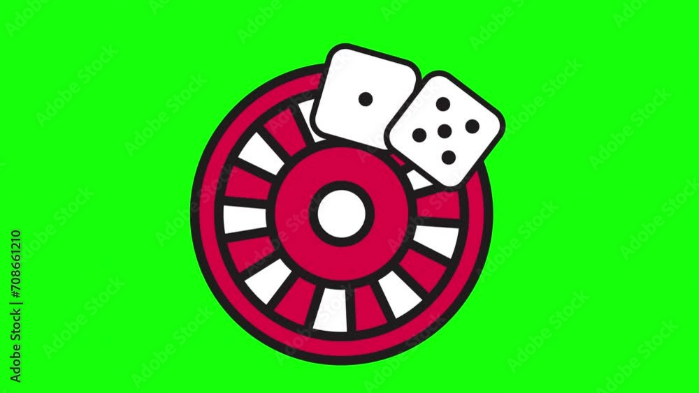 Random Roulette wheel on green screen. Roulette wheel Moving on green ...