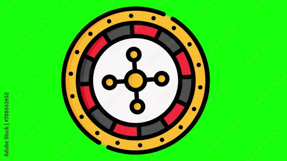 Random Roulette wheel on green screen. Roulette wheel Moving on green ...