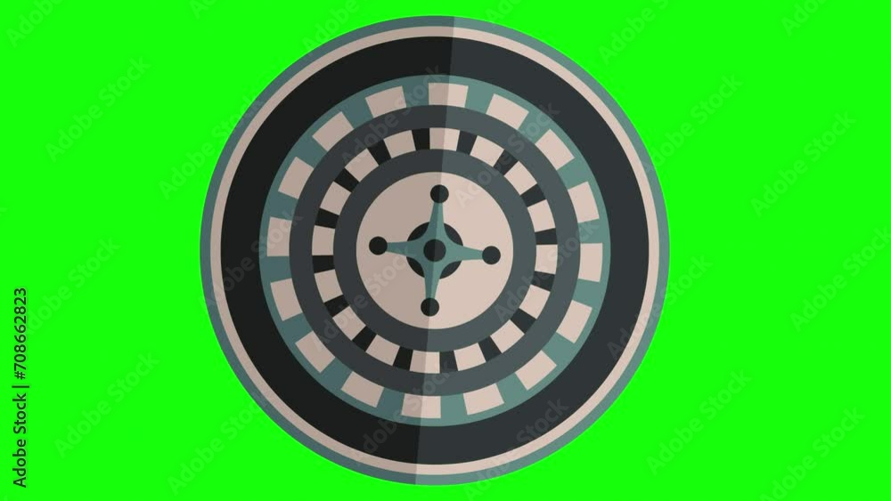 Random Roulette wheel on green screen. Roulette wheel Moving on green ...