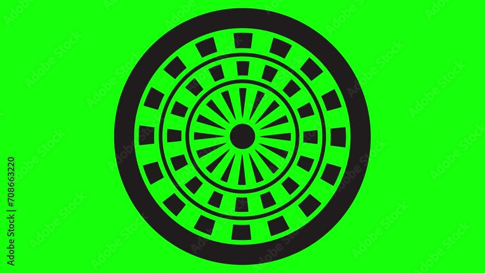 Random Roulette wheel on green screen. Roulette wheel Moving on green ...