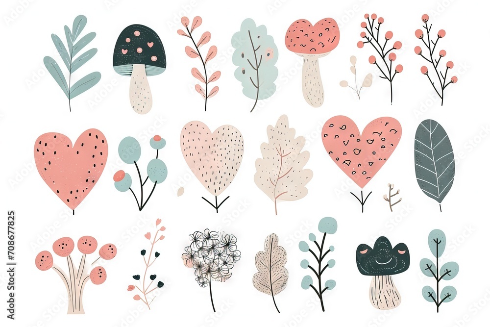 Minimalism and abstract cartoon pattern, vector very cute kawaii ...