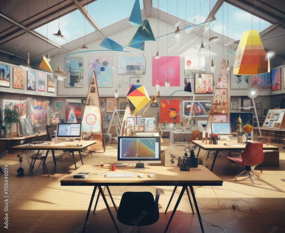 Foto de Immerse yourself in the orderly layout of a room with abundant ...