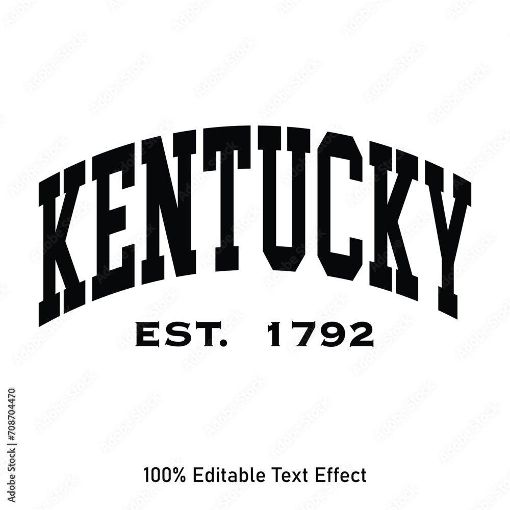 Kentucky text effect vector. Editable college t-shirt design printable ...