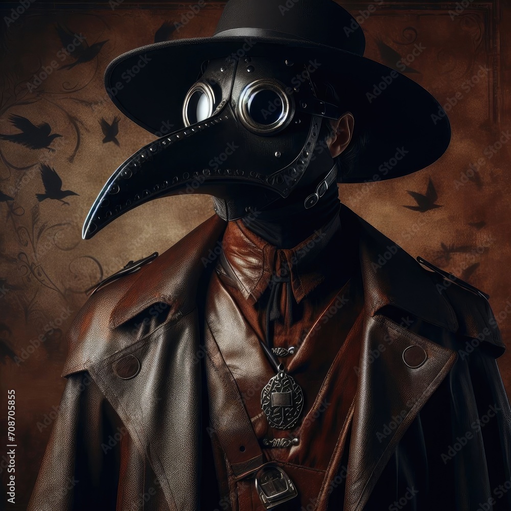 Sinister Plague Doctor: Historical Costume and Terrifying Mask in ...