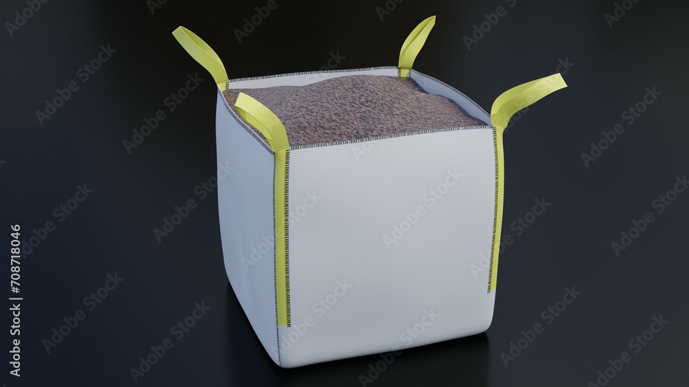 Big Bag mit Schüttgut, gelbe Schlaufen Stock Illustration | Adobe Stock