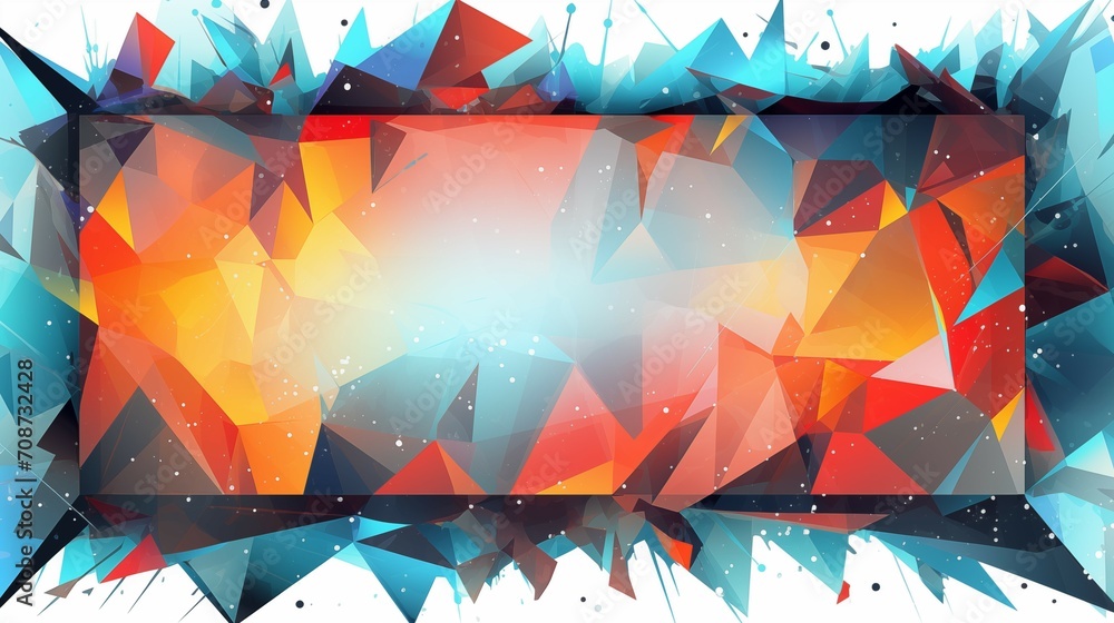 Abstract Geometry Backdrop Border Design with Colorful Background Stock ...